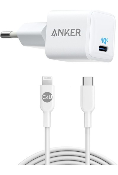 Anker Powerport Iıı Nano 20W Usb-C Güç Adaptörü + C4U Lightning To Type-C Apple iPhone Data ve Şarj Kablosu - iPhone Hızlı Şarj Cihazı Seti Anker Powerport Iıı Nano 20W Usb-C Güç Adaptörü + C4U Lightning To Type-C Apple iPhone Data ve Şarj Kablosu - iPhone Hızlı Şarj Cihazı Seti