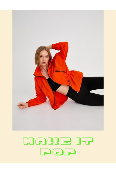 Koton Beli Büzgülü Fermuarlı Ceket Koton Beli Büzgülü Fermuarlı Ceket