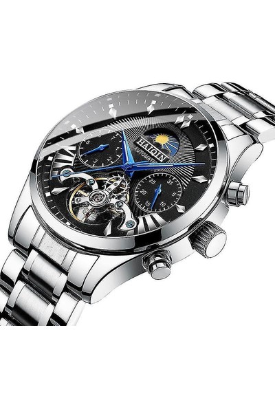 Lbq-Saatler Lüks Otomatik, Mekanik, Spor Kol Saati (Gümüş-Siyah) Lbq-Saatler Lüks Otomatik, Mekanik, Spor Kol Saati (Gümüş-Siyah)