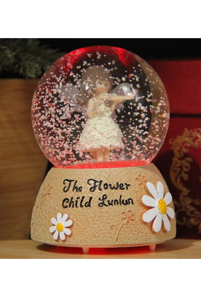 Kar Küresi Işıklı Müzikli Papatya Rüyası Kar Küresi