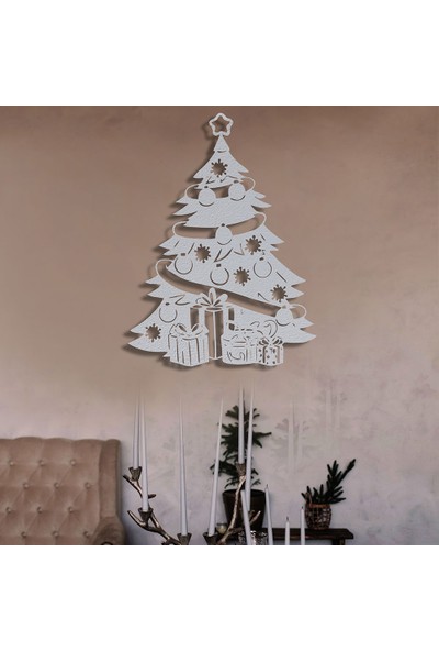 Ferre Monte Yılbaşı Ağacı Metal Duvar Tablosu - 42X49, Beyaz Ferre Monte Yılbaşı Ağacı Metal Duvar Tablosu - 42X49, Beyaz