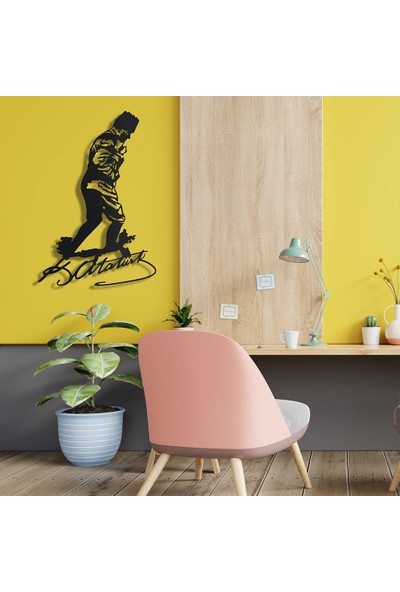 Ferre Monte Atatürk Kocatepe'de Metal Duvar Tablosu - 28X49, Siyah