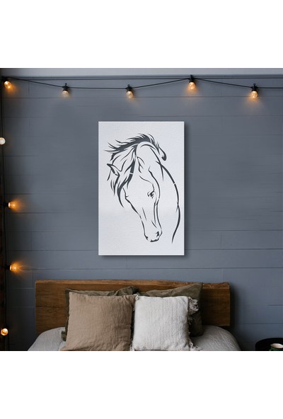 Ferre Monte At Metal Duvar Tablosu - 32X49, Beyaz