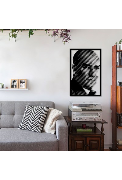 Ferre Monte Atatürk Portresi Metal Duvar Tablosu - 32X49, Siyah Ferre Monte Atatürk Portresi Metal Duvar Tablosu - 32X49, Siyah
