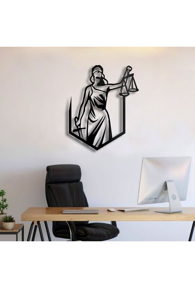 Ferre Monte Adalet Thermis Metal Duvar Tablosu - 40X49, Siyah Ferre Monte Adalet Thermis Metal Duvar Tablosu - 40X49, Siyah