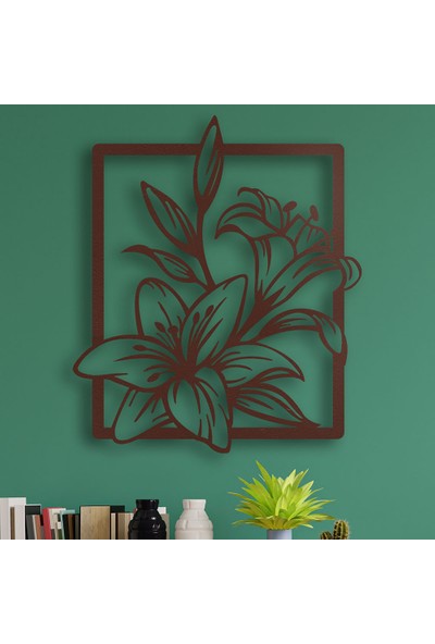 Ferre Monte Zambak Metal Duvar Tablosu - 42X49, Bakır