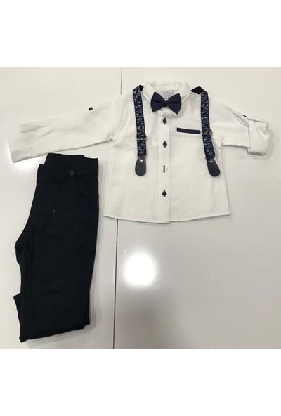 Miniksen Kids Miniksen Gömlekli Papyon&askı Erkek Takım - Beyaz - 1yaş Miniksen Kids Miniksen Gömlekli Papyon&askı Erkek Takım - Beyaz - 1yaş