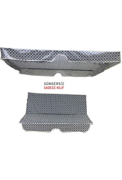 Salıncak Minder Kılıf Takımı(Süngersiz)2 Kişilik Vip Minder-Gri Çatı