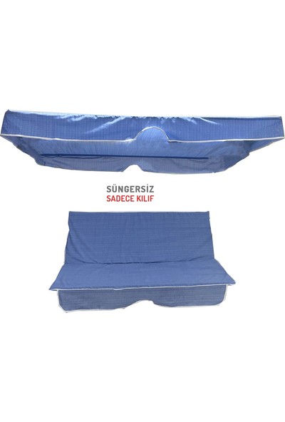 Salıncak Minder Kılıf Takımı(Süngersiz)2 Kişilik Vip Minder-Mavi Çizgili