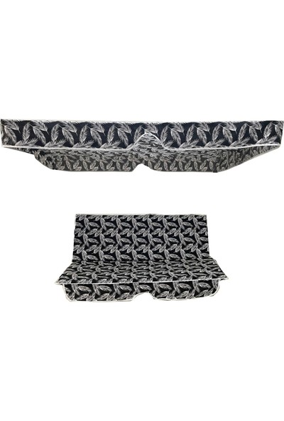 Bahçe Salıncağı Minder Kılıfı 2 Kişilik (Süngerli)Vip Minder-Siyah Tüy