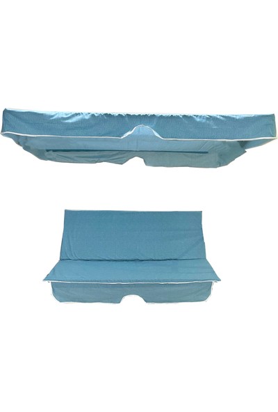 Bahçe Salıncağı Minder Kılıfı 2 Kişilik (Süngerli)Vip Minder-Mavi Kırçıllı