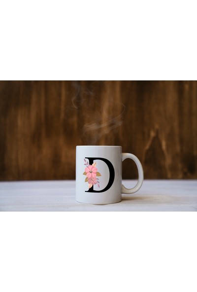 Ünsal Design D Harfi Baskılı Seramik Kahve Çay Kupası Ünsal Design D Harfi Baskılı Seramik Kahve Çay Kupası