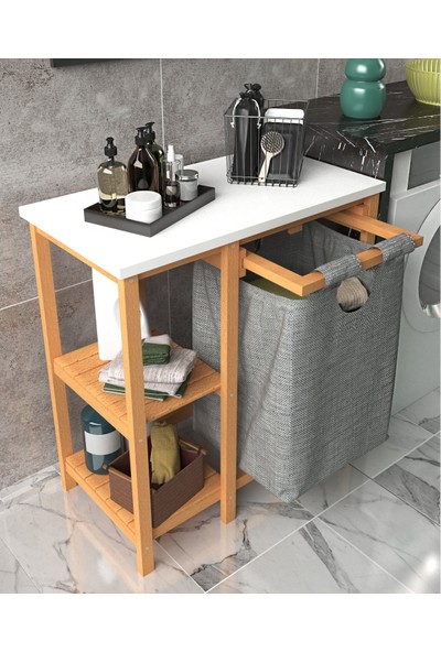 Ahşap Dekoratif Banyo Düzenleyici Kirli Çamaşır Sepeti Ahşap Dekoratif Banyo Düzenleyici Kirli Çamaşır Sepeti