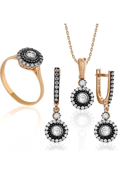 Gumush Gümüş Elmas Montürlü Bayan Set