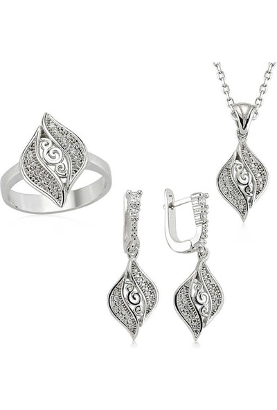 Gumush Gümüş Yaprak Desenli Bayan Set