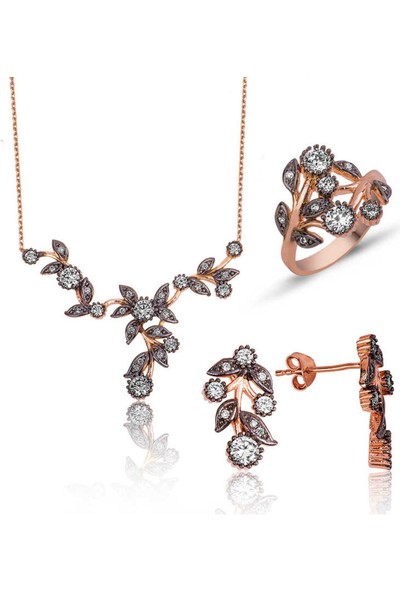 Gumush Gümüş Çiçek Bayan Set