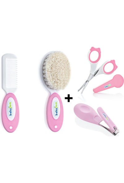 Baby Jem 3'lü Bebek Bakım Seti Fırça Tarak+ Çıtçıt Makas+ Kılıflı Makas Baby Jem 3'lü Bebek Bakım Seti Fırça Tarak+ Çıtçıt Makas+ Kılıflı Makas