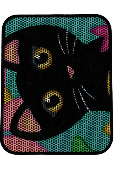 Amazon Ev Renkli Desenli Kedi Tuvalet Önü Kum Paspası Kum Toprak Toplayıcı