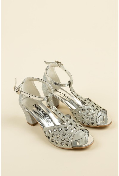 DK1014 Kız Çocuk Topuklu Abiye Ayakkabı