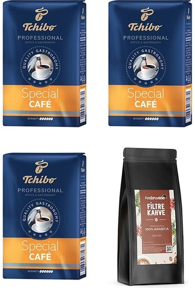 Tchibo Profesionel Special Filtre Kahve 3 x 250 gr + Ambruvase Filtre Kahve 250 gr