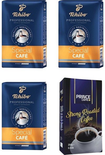 Tchibo Profesionel Special Filtre Kahve 3 x 250 gr + Prince Strong Roasted Filtre Kahve 250 gr Tchibo Profesionel Special Filtre Kahve 3 x 250 gr + Prince Strong Roasted Filtre Kahve 250 gr
