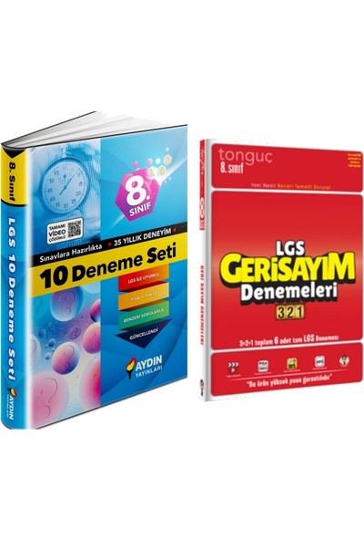 Aydın Yayınları 8. Sınıf LGS Deneme ve Tonguç LGS 321 Geri Sayım Deneme