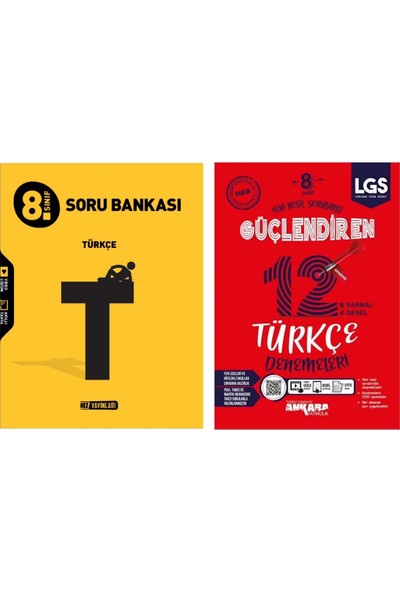 Hız Yayınları 8. Sınıf Hız Yayınları Yeni Baskı Türkçe Soru Bankası + Ankara Yayıncılık Güçlendiren Türkçe Deneme