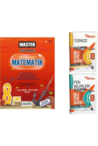 8.sınıf Okyanus Master Matematik + Günay Bumerang Türkçe Fen Akıllı Defter Kitap 8.sınıf Okyanus Master Matematik + Günay Bumerang Türkçe Fen Akıllı Defter Kitap