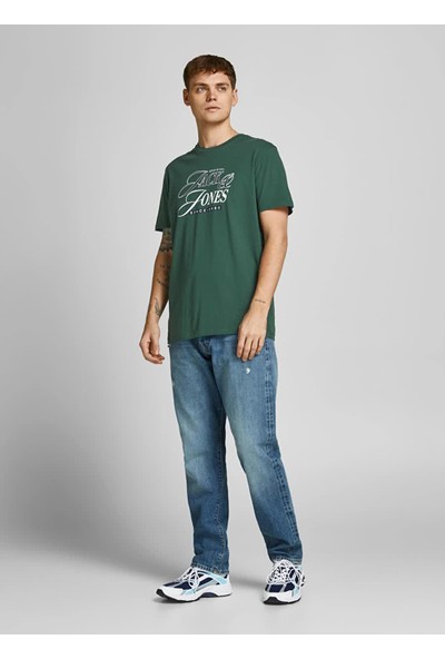 Jack&jones 12209427 0 Yaka Erkek Tshirt - Yesil
