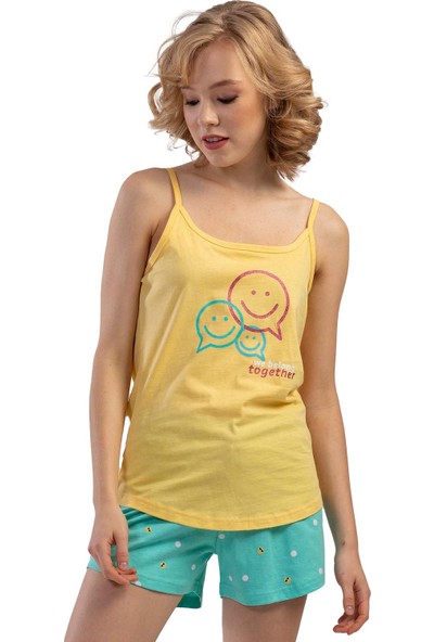 Vienetta Kadın P.suprem Ip Askılı Normal Beden Sarı Şort