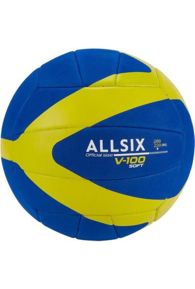 Allsix V100 Soft Sarı-Lacivert Voleybol Topu 200-220GR Yeni Seri