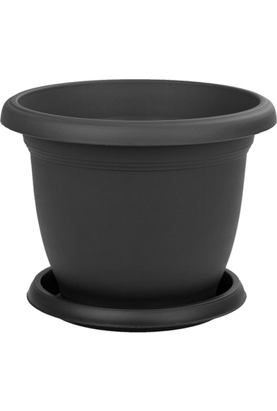 Toxa 22 Litre Tabaklı Mat Antrasit Gri Büyük Boy Yuvarlak Plastik Saksı Villa No9 Ø42X31CM Toxa 22 Litre Tabaklı Mat Antrasit Gri Büyük Boy Yuvarlak Plastik Saksı Villa No9 Ø42X31CM