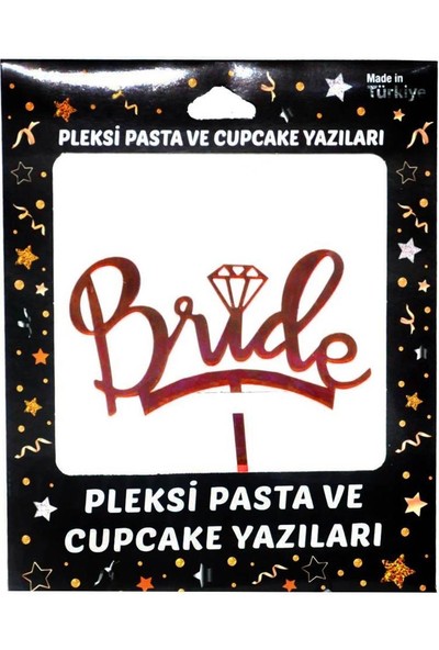 Kelebek Oyuncak Bride Pleksi Pasta Süsü - Kırmızı