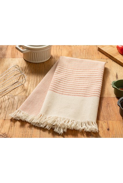 English Home Organic Striped Pamuk Kurulama Bezi 40 x 60 Turuncu