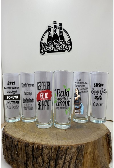 Gndinovasyon Yeni Kadeh Özel Tasarım Baskılı 6'lı Rakı Bardağı Tam Set Gndinovasyon Yeni Kadeh Özel Tasarım Baskılı 6'lı Rakı Bardağı Tam Set