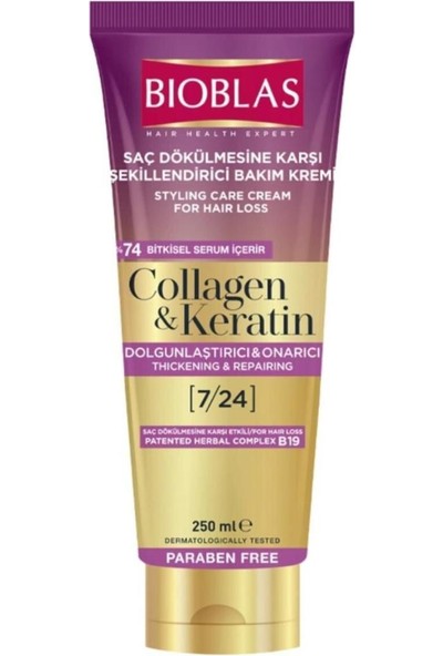 Bioblas Saç Dökülmesine Karşı Şekillendirici Bakım Kremi 250 ml Collagen - Keratin