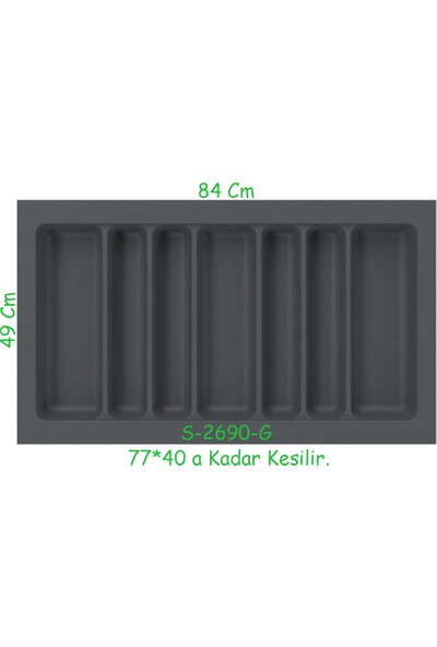 Starax S-2690-G Çekmece İçi Plastik Kepçelik Gri En:84-77 D:49-40 Cm Arası Kesilir 7 Göz Starax S-2690-G Çekmece İçi Plastik Kepçelik Gri En:84-77 D:49-40 Cm Arası Kesilir 7 Göz