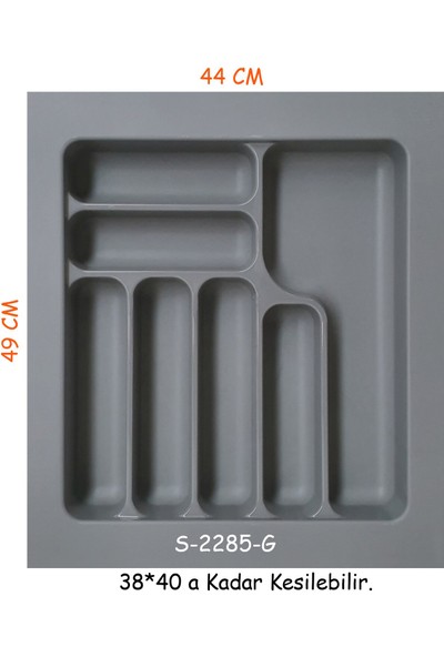 Starax S-2285-G Çekmece İçi Plastik Kaşıklık Gri En:44-37,5 D:49-40 cm. Arası Kesilir 7 Göz Starax S-2285-G Çekmece İçi Plastik Kaşıklık Gri En:44-37,5 D:49-40 cm. Arası Kesilir 7 Göz