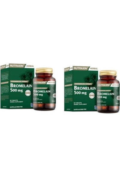 Nutraxin Bromelain 60 Kapsül X2 Adet Nutraxin Bromelain 60 Kapsül X2 Adet