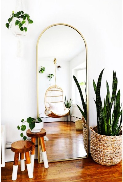 Gold Metal 180 x 60 cm Oval Ayaklı Boy Aynası