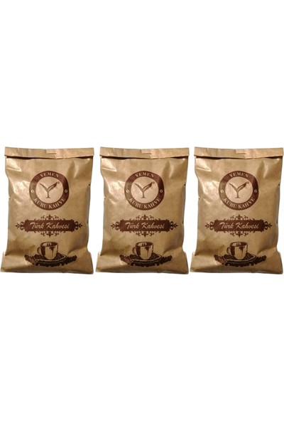 Yemen Kahvesi Taze Çekilmiş Türk Kahvesi - Orta Kavrulmuş 3'lü 100GR Paket Yemen Kahvesi Taze Çekilmiş Türk Kahvesi - Orta Kavrulmuş 3'lü 100GR Paket