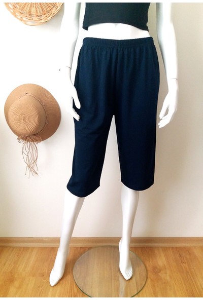 Bera Tekstil Unisex Lacivert Düz Renk Kapri