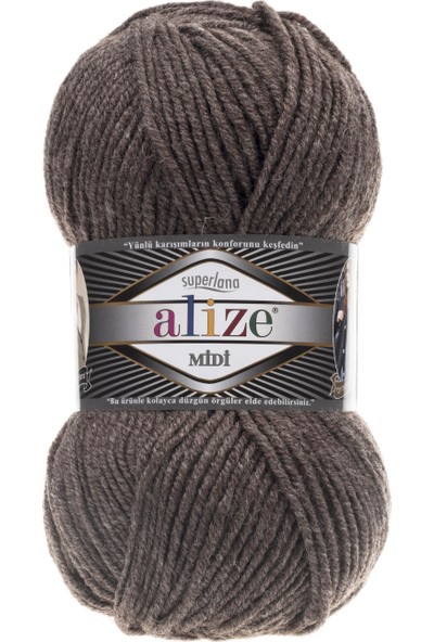 Alize Süperlana Midi 240 Sütlü Kahve Melanj El Örgü Ipliği 100 Gr.