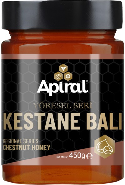 Apiral Yöresel Seri Kestane Balı 450 gr Apiral Yöresel Seri Kestane Balı 450 gr
