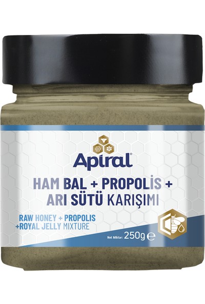 Apiral Ham Bal + Propolis + Arı Sütü Karışımı 250 gr Apiral Ham Bal + Propolis + Arı Sütü Karışımı 250 gr