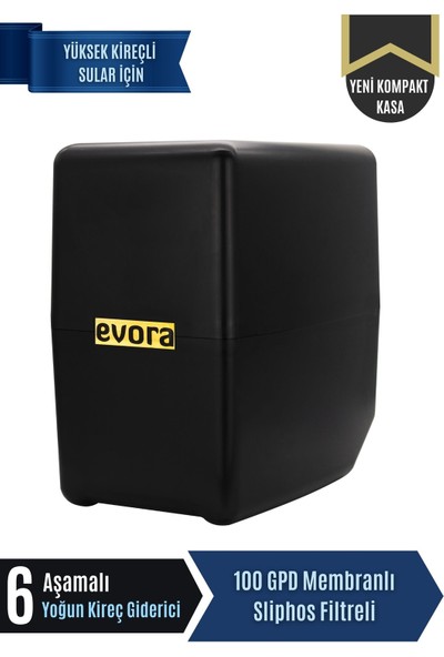 Evora Yüksek Kireç Önleyici 6 Aşamalı 100 Gpd Süper Membranlı Kapalı Kasa Pompasız Su Arıtma Cihazı Evora Yüksek Kireç Önleyici 6 Aşamalı 100 Gpd Süper Membranlı Kapalı Kasa Pompasız Su Arıtma Cihazı