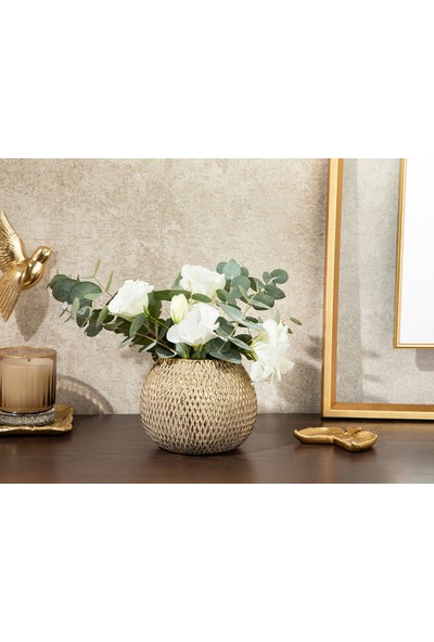 English Home Mosaic Vazo 15,5X15,5X12,5 cm Gold English Home Mosaic Vazo 15,5X15,5X12,5 cm Gold