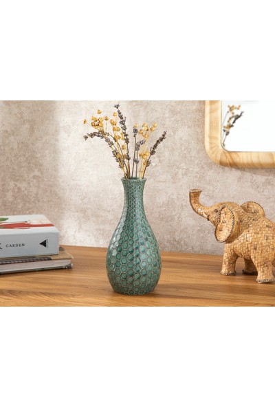 English Home Gina Vazo 9X9X16,5 cm Yeşil