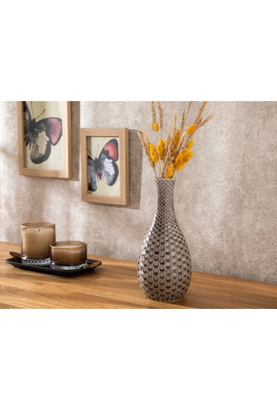 English Home Gina Vazo 11,3X11,3X24,5 cm Kahve