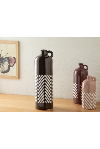 English Home Bottle Vazo 11.3X11.6X36.5 cm Kahve English Home Bottle Vazo 11.3X11.6X36.5 cm Kahve